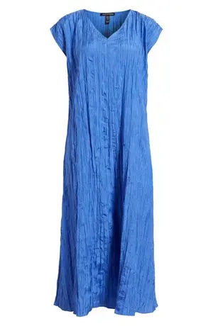 Eileen Fisher Cap Sleeve Silk Maxi Dress