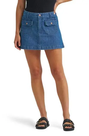 Wrangler Western Patch Pocket Denim Miniskirt