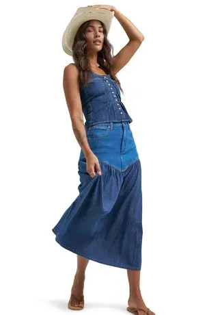 Wrangler Western Tiered Midi Skirt