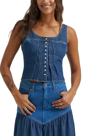 Wrangler Pleated Denim Corset Tank
