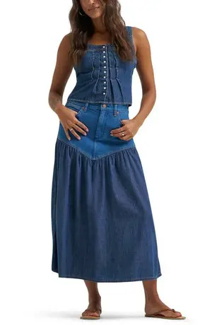 Wrangler Pleated Denim Corset Tank