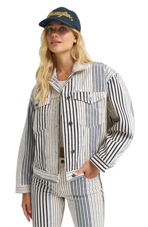 Wrangler Striped Denim Trucker Jacket