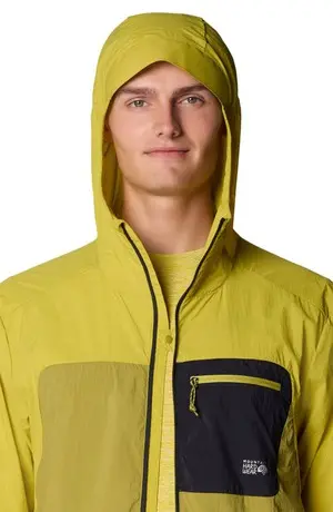 Mountain Hardwear Wind Veil™ Hooded Jacket - Bright Fatigue/lucky Chard