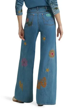 Wrangler X Lainey Wilson Embroidered Wide-leg Jeans