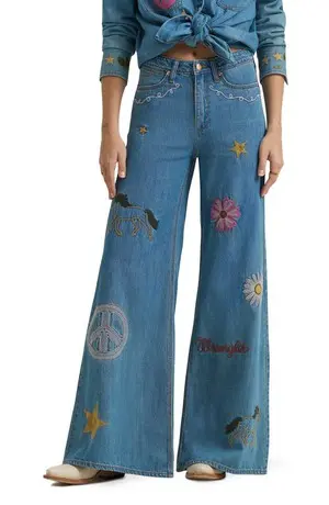 Wrangler X Lainey Wilson Embroidered Wide-leg Jeans