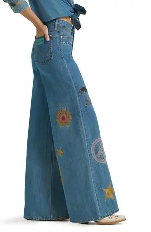 Wrangler X Lainey Wilson Embroidered Wide-leg Jeans