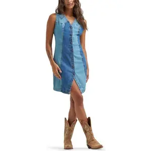 Wrangler Denim Sheath Dress - Patchwork