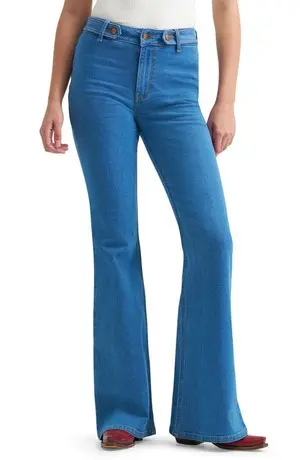 Wrangler Belted Flare Leg Jeans
