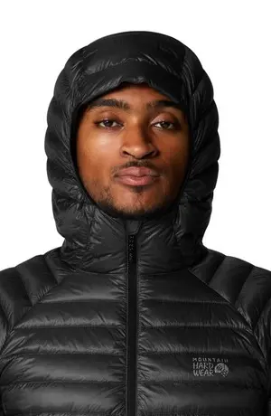 Mountain Hardwear Ghost Whisperer Hooded Packable 1000 Fill Power Down Puffer Jacket - Black
