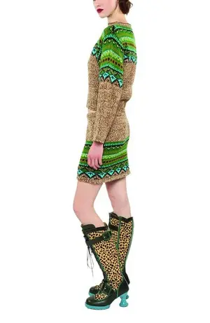 Anna Sui Fair Isle Mini Skirt