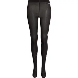 HOMMEGIRLS Hg Logo Jacquard Tights - Black
