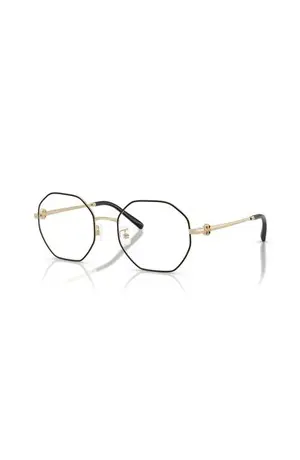 Tory Burch 52mm Irregular Full Rim Optical Glasses - Gold