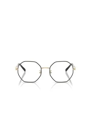Tory Burch 52mm Irregular Full Rim Optical Glasses - Gold