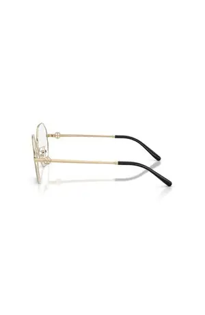 Tory Burch 52mm Irregular Full Rim Optical Glasses - Gold