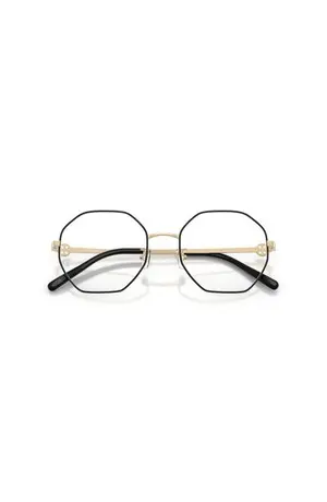 Tory Burch 52mm Irregular Full Rim Optical Glasses - Gold