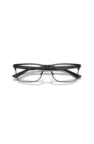 Emporio Armani 56mm Rectangle Eyeglasses - Black