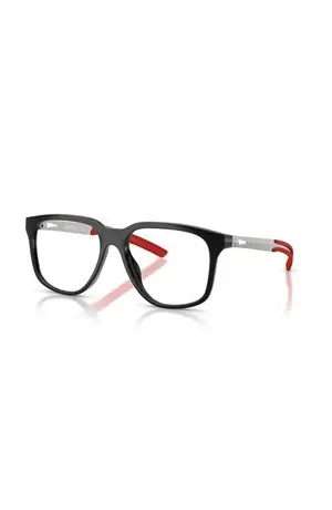 SCUDERIA FERRARI 56mm Rectangle Full Rim Eyeglasses - Black