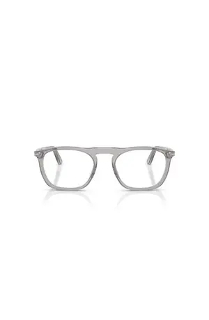Persol 53mm Square Full Rim Optical Glasses - Grey