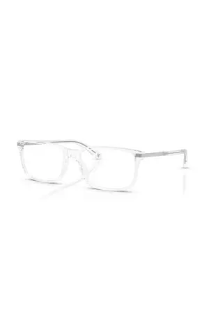Brooks Brothers 58mm Rectangle Full Rim Eyeglasses - Transparent