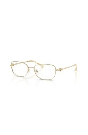 Tory Burch 53mm Rectangle Eyeglasses - Gold