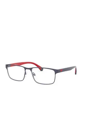 Emporio Armani 58mm Rectangle Optical Glasses - Blue/red