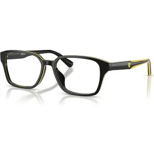 SCUDERIA FERRARI 54mm Rectangle Full Rim Eyeglasses - Black/yellow