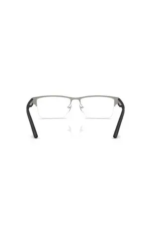 Emporio Armani Rectangle Semi-rim Eyeglasses - Grey