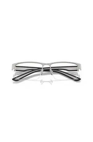 Emporio Armani Rectangle Semi-rim Eyeglasses - Grey