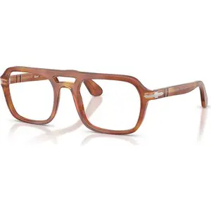 Persol 54mm Square Optical Glasses Brown