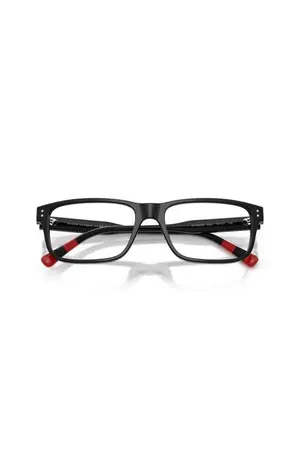 Polo Ralph Lauren 57mm Rectangle Optical Glasses - Black