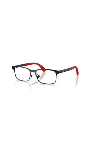 Ray-ban 46mm Rectangle Full Rim Eyeglasses Black