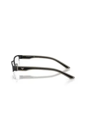 Emporio Armani 57mm Rectangle Optical Glasses - Black