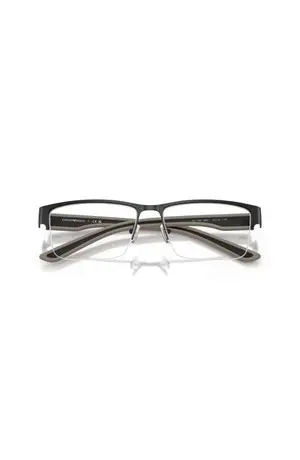 Emporio Armani 57mm Rectangle Optical Glasses - Black