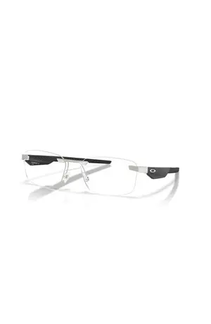 Oakley 57mm Rectangle Rimless Optical Glasses - Silver