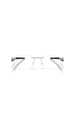 Oakley 57mm Rectangle Rimless Optical Glasses - Silver
