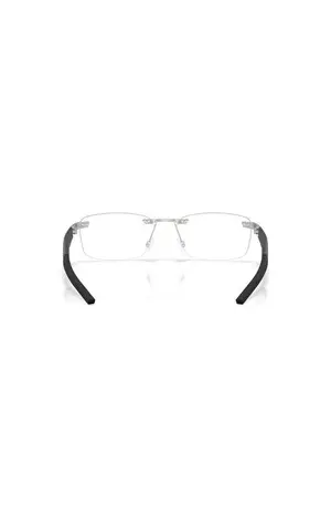 Oakley 57mm Rectangle Rimless Optical Glasses - Silver