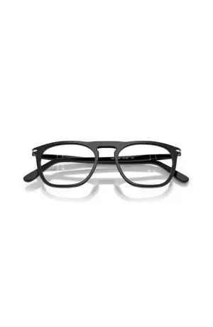 Persol 51mm Square Full Rim Eyeglasses - Black