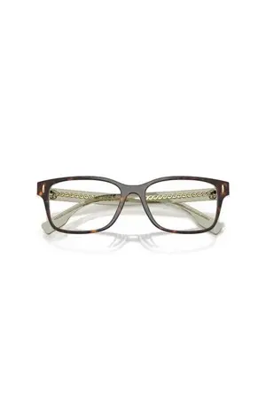 Tory Burch 53mm Rectangle Optical Glasses - Tortoise