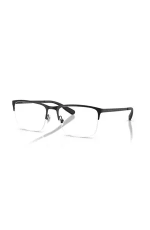 Brooks Brothers 58mm Rectangle Half Rim Optical Glasses - Black