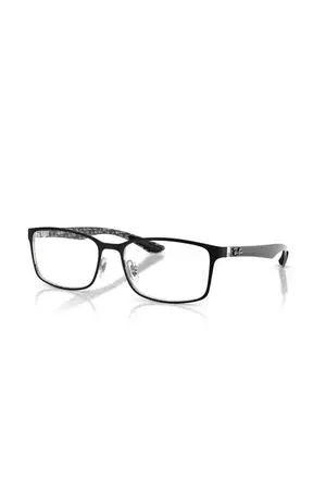 Ray-ban 57mm Rectangle Eyeglasses - Black