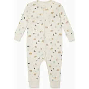 MORI Two-way Zip-up Romper - Bear Print