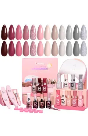 BEETLES 12 Color Nail Manicure Studio Kit - 2 Classic All-tone Shades