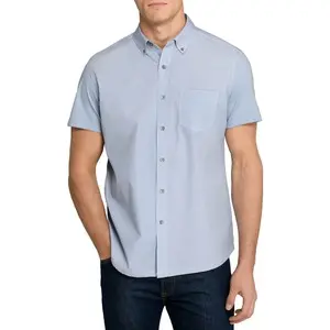 W.R.K Slim Fit Micro Circle Reworked Short Sleeve Button-down Shirt