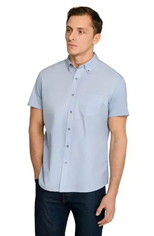 W.R.K Slim Fit Micro Circle Reworked Short Sleeve Button-down Shirt