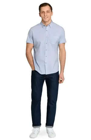 W.R.K Slim Fit Micro Circle Reworked Short Sleeve Button-down Shirt