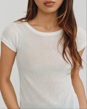 KATHRYN MCCARRON Ella Mesh Tee - White