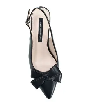 French Connection Brinton Oversized Bow Kitten Heel Slingbacks - Black