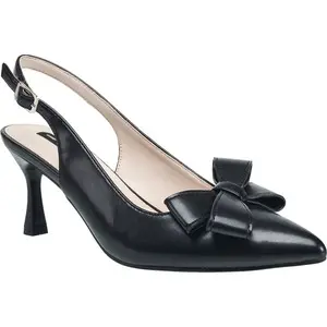French Connection French Connection Brinton Oversized Bow Kitten Heel Slingbacks Black