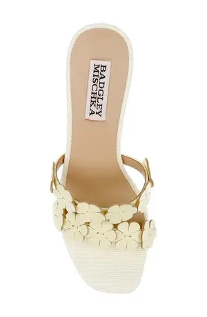 Badgley Mischka Webster Floral Slide Sandal - Lime Leather