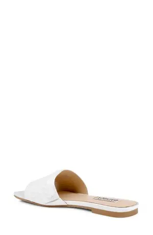 Badgley Mischka Wini Slide Sandal - White Satin